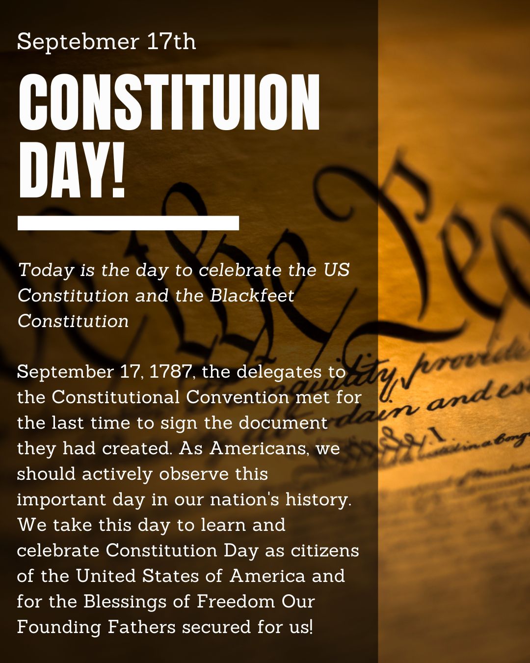 United States (U.S.) Constitution Day - September 17, 2025