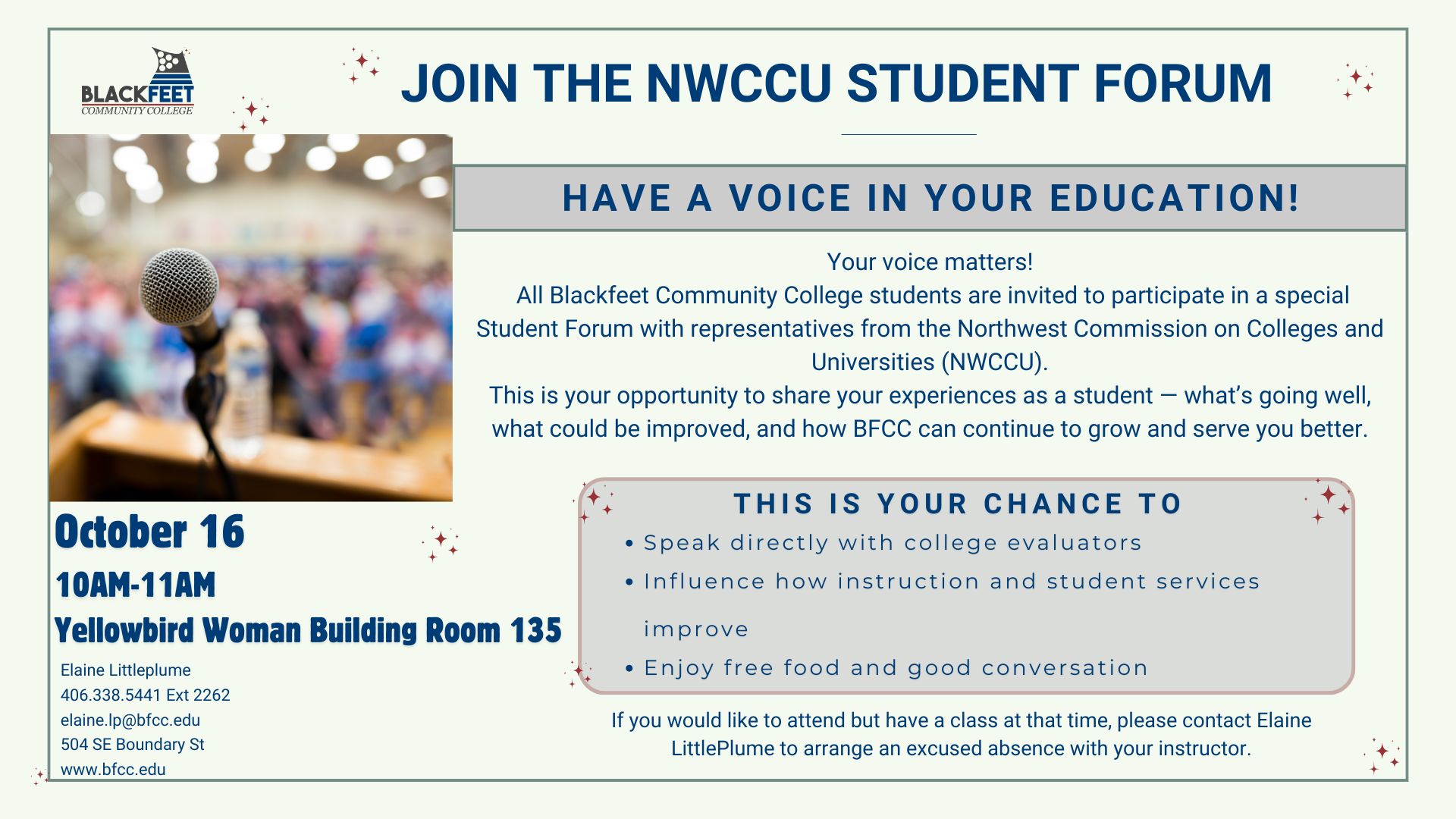 NWCCU Student Forum October 16: Have a Voice in Your Education